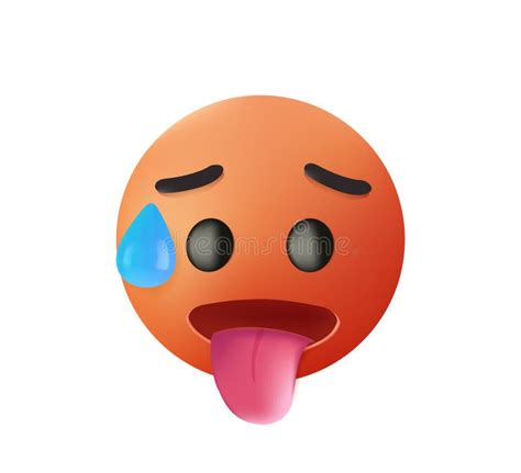 Hot Emoji 3d Style Icon Illustration Sign Warm Temperature Vector