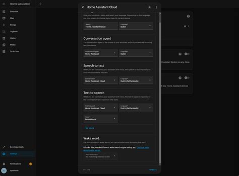home assistant cloud no wake word engine found voice assistant