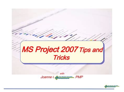 Ms Project 2007 Tips And Tricks Ppt