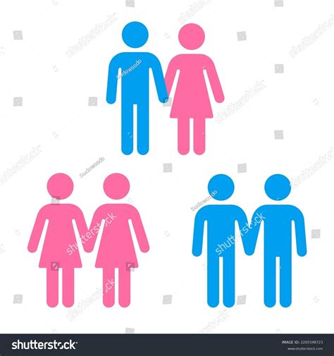Heterosexual Same Sex Couple Blue Male Stock Vector Royalty Free Shutterstock