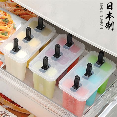日本进口三格雪糕模具家用冰棍冰棒冰淇淋冻冰块盒冰糕冰格自制盒 虎窝淘