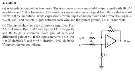 Solved A A Transducer Output Has Two Wires The Transducer