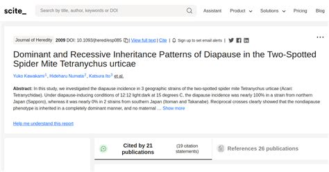 Citation Report Dominant And Recessive Inheritance Patterns Of