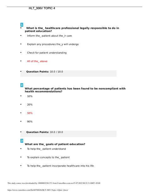 Hlt 306v Topic 4 Quiz Graded A Scholarfriends