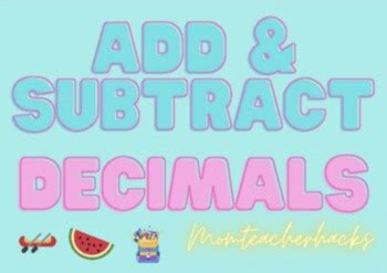 Adding And Subtracting Decimals With Money Visuals By Momteacherhacks