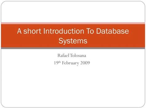 Introduction To Database Pptx Databases Computer Software And