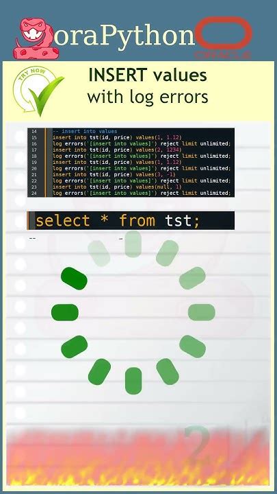 Insert Values With Log Errors In Oracle Shorts Oracletutorial Youtube