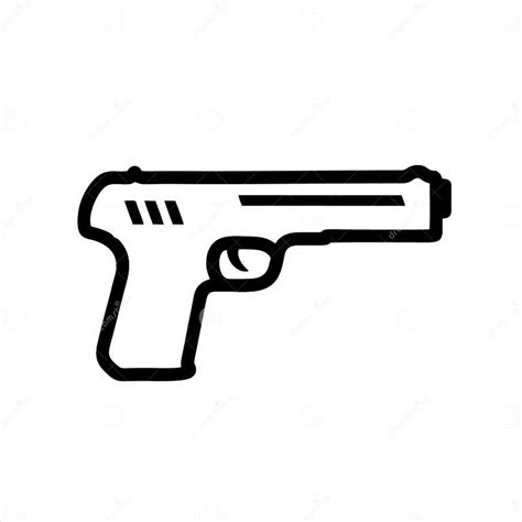 Pistol Icon Isolated On White Background Pistol Icon Thin Line Outline