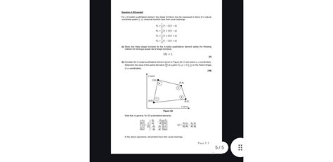 solved question 4 [25 ﻿marks]for a 4 noded quadrilateral