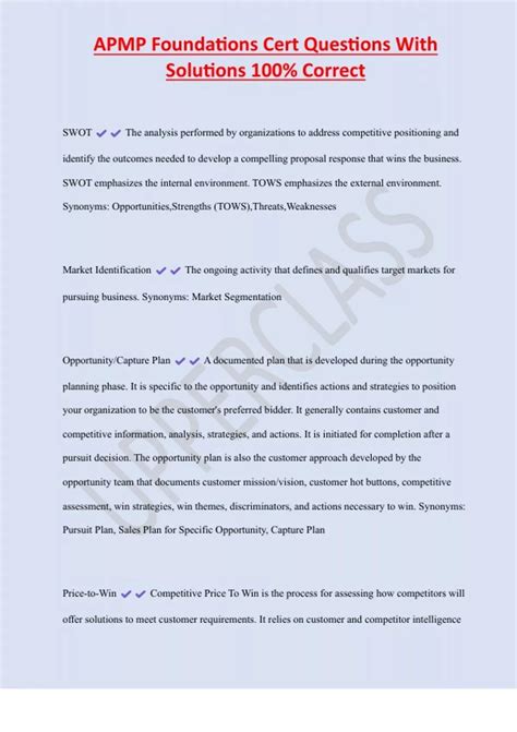 Apmp Foundations Cert Questions With Solutions 100 Correct Apmp Stuvia Us