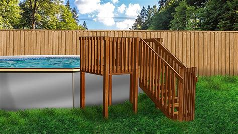 Deck Kits Above Ground Pool Deck By The Rectangle Pool