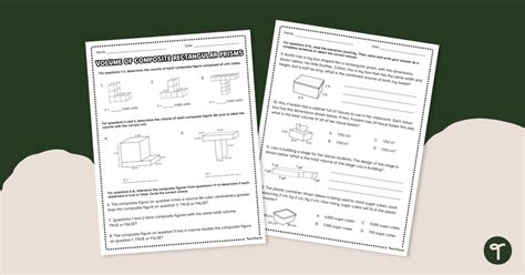 Volume Of Right Rectangular Prisms Free Pdf Download Learn 55 Off Worksheets Library