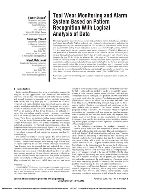 Tool Wear Monitoring And Alarm Pdf Machining Wear