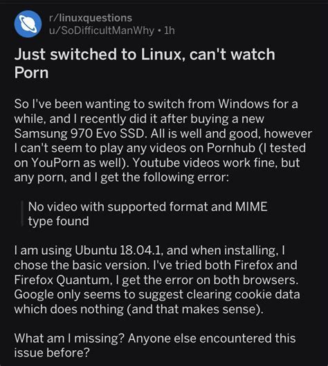 Just Switched To Linux Cant Watch Porn R BrandNewSentence