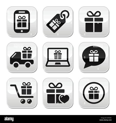 Present Shopping Vector Buttons Set Stock Vector Image Art Alamy