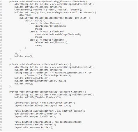 I Am Trying To Create Flashcard Using Android Studio