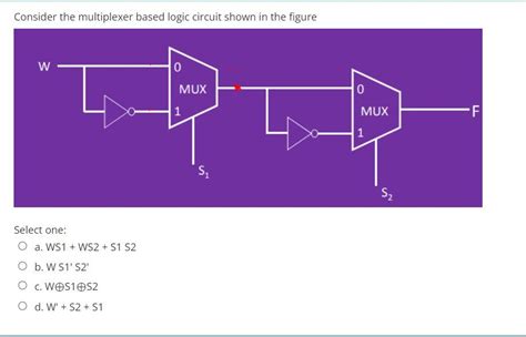 Solved Consider The Multiplexer Based Logic Circuit Shown In
