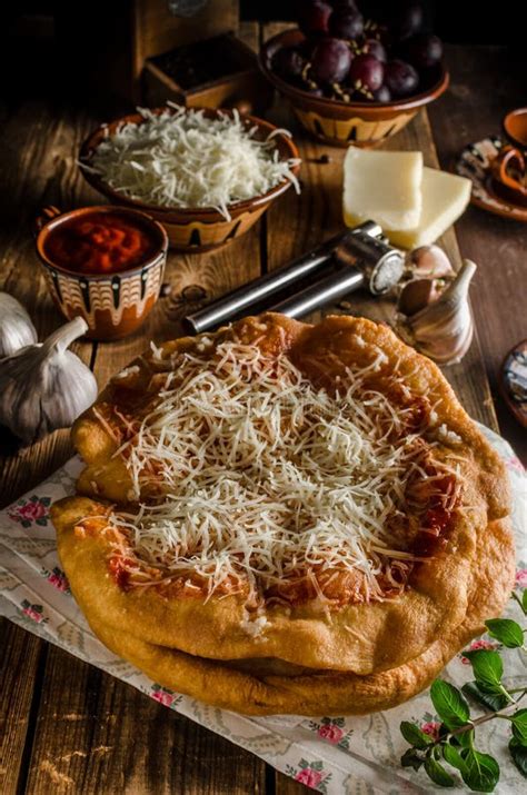 Traditional Langos Stock Image Image Of Homemade Dough 66840747