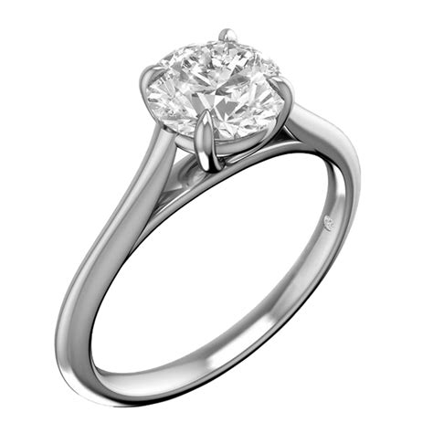 White Gold Solitaire Cathedral Ring Setting With 1 25 Ct Head Borsheims