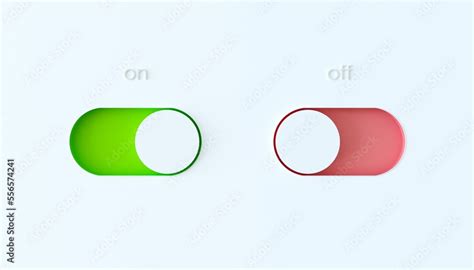 Toggle Switch Buttons Isolated On White Background D Render Illustration On And Off Toggle