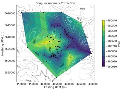 Calculated Terrain Correction Including The Near Terrain Using A
