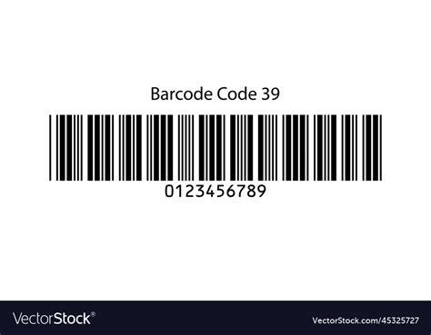 Code 39 Barcode Isolated On White Background Vector Image