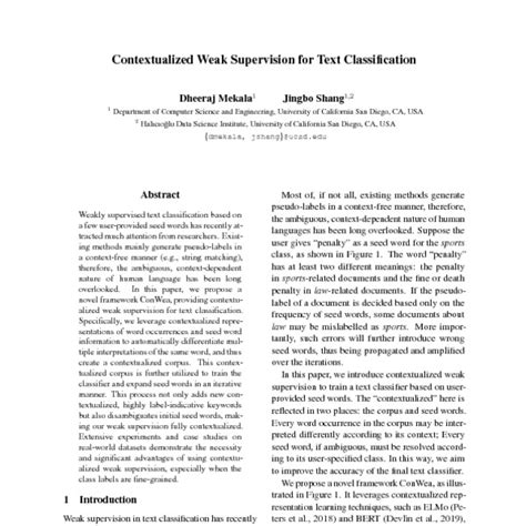 Contextualized Weak Supervision For Text Classification Acl Anthology