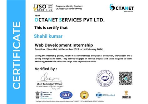 Shahil Kumar On Linkedin Octanetinternship Octanet Webdevelopment Html Css Octanet