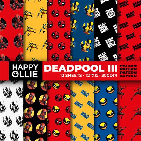 Deadpool Digital Paper Scrapbook Papers Wallpaper Deadpool Movie