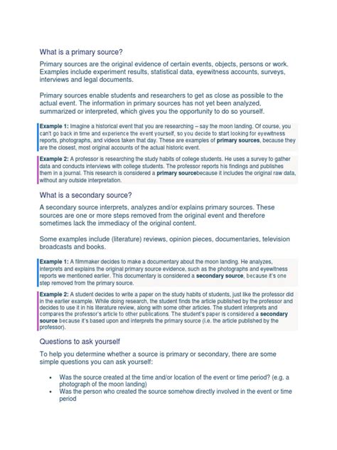 Primary And Secondary Pdf Primary Sources Cognitive Science