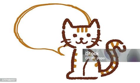 고양이 말풍선 재료 손으로 그린 스타일 벡터 일러스트 레이 션 고양이 새끼에 대한 스톡 벡터 아트 및 기타 이미지 고양이 새끼 고양잇과 광고 Istock