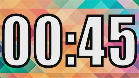45 Seconds Timer With Colorful Background 45 Seconds Countdown With