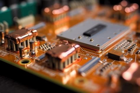 Premium AI Image A Close Up Of A Computer With Copper Chips And A Copper Piece