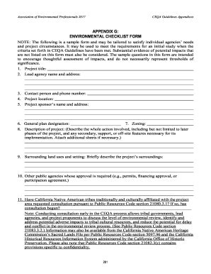 CEQA Appendix G 2017 2025 Fill And Sign Printable Template Online