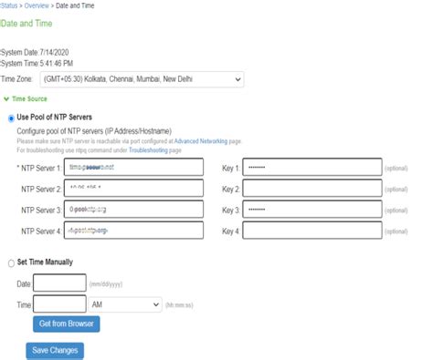 Configuring The System Date And Time