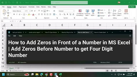 How To Add Zeros In Front Of A Number In Ms Excel Add Zeros Before Number To Get Four Digit