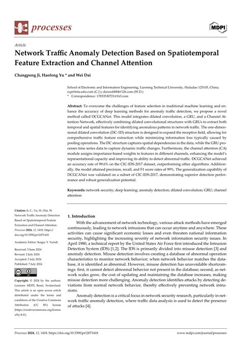 Pdf Network Traffic Anomaly Detection Based On Spatiotemporal Feature
