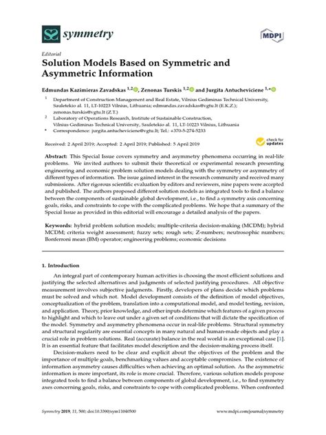 Solution Models Based On Symmetric And Asymmetric Information Pdf Conceptual Model