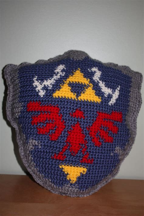 Hylian Shield Pillow Inspiration Only No Pattern Provided Crochet Game Crochet Pillow Case