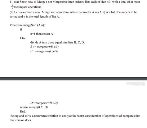 Answered Recurrence Relation Bartleby