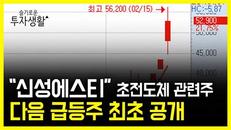 신성에스티 주가 2배 시총 1조원 달성할 수 있을까요 신성델타테크 초전도체관련주 다음 타자 말씀드리겠습니다 Youtube