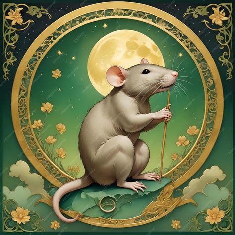 Chinese Zodiac Sign Rat A Drawing Of A Rat Premium Ai Generated Image