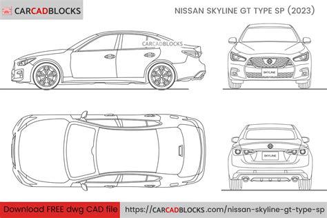 Nissan Skyline Gt Type Sp 2023 Free Cad Blocks Dwg File Carcadblocks