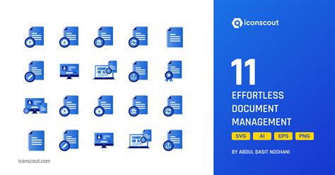 effortless document management icon pack 11 files and folders gradient