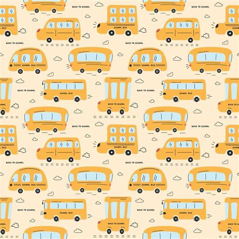 Pattern With Funny Yellow School Buses 47749951 Vector Art At Vecteezy