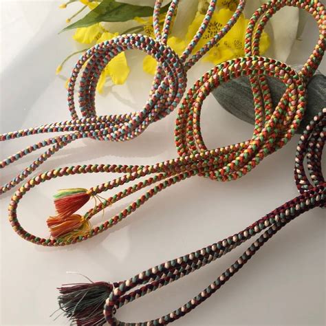 Silk Kumihimo Braided Cord 35mm 150 Cm 4 Color Braided For Belts Bracelet And Necklaces