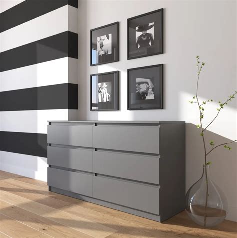 ᐉ Комод Markson на 6 ящиків без ручок Антрацит • Краща ціна в Києві Україні • Купити в Епіцентр К