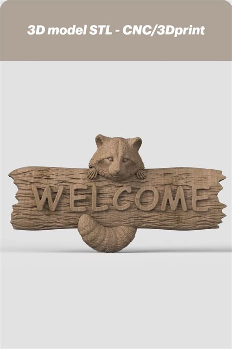 3d Model Stl Cnc Router File 3dprintable Raccoon Sculpture Artofit