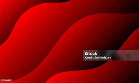 Red Stripes Lines Wave Curves With Smooth Gradient Abstract Background Stock Illustration