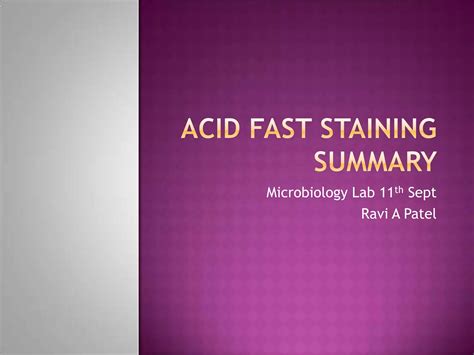 Acid Fast Staining Pptx